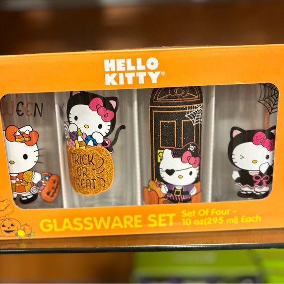Sanrio | Dining | Hello Kitty Cute Halloween 4 Piece Glass Cup Set ...